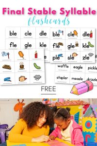 Final Stable Syllable Flashcards - Free Word Work