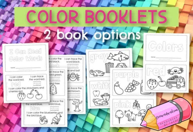 Printable Color Booklets - Free Word Work