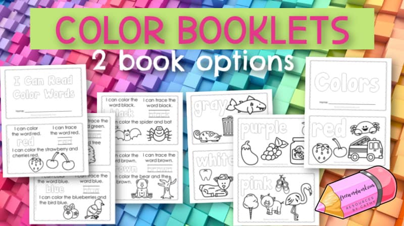 Printable Color Booklets - Free Word Work