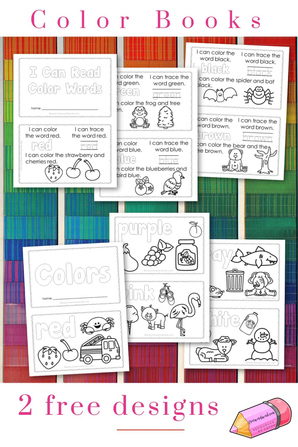 Printable Color Booklets - Free Word Work