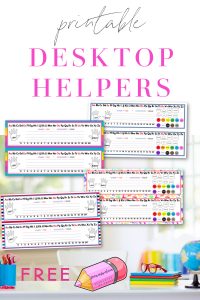 Printable Desktop Helpers - Free Word Work