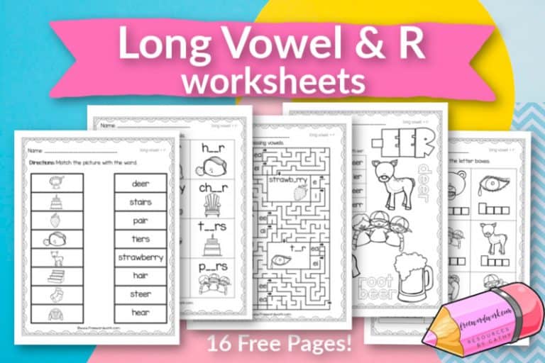 Long Vowel + R Worksheets - Free Word Work