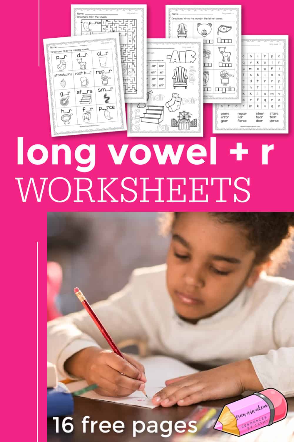 Long Vowel + R Worksheets - Free Word Work