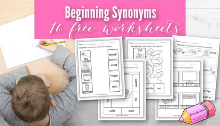 Beginning Synonym Worksheets - Free Word Work
