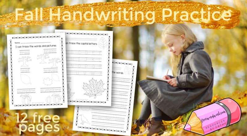 Fall Handwriting Practice - Free Word Work