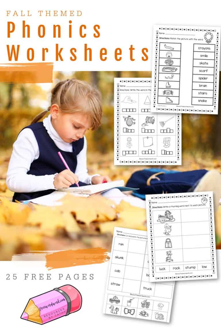Fall Phonics Worksheets - Free Word Work