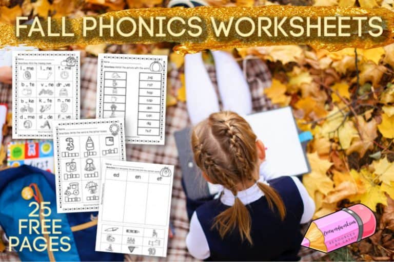Fall Phonics Worksheets - Free Word Work