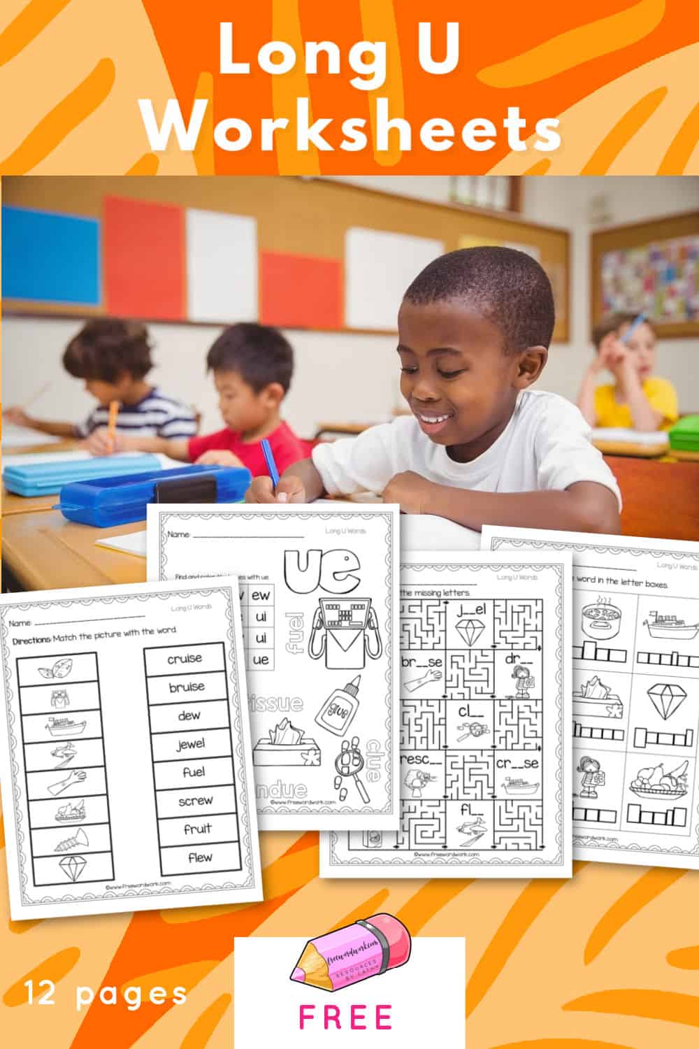 Long U Worksheets - Free Word Work