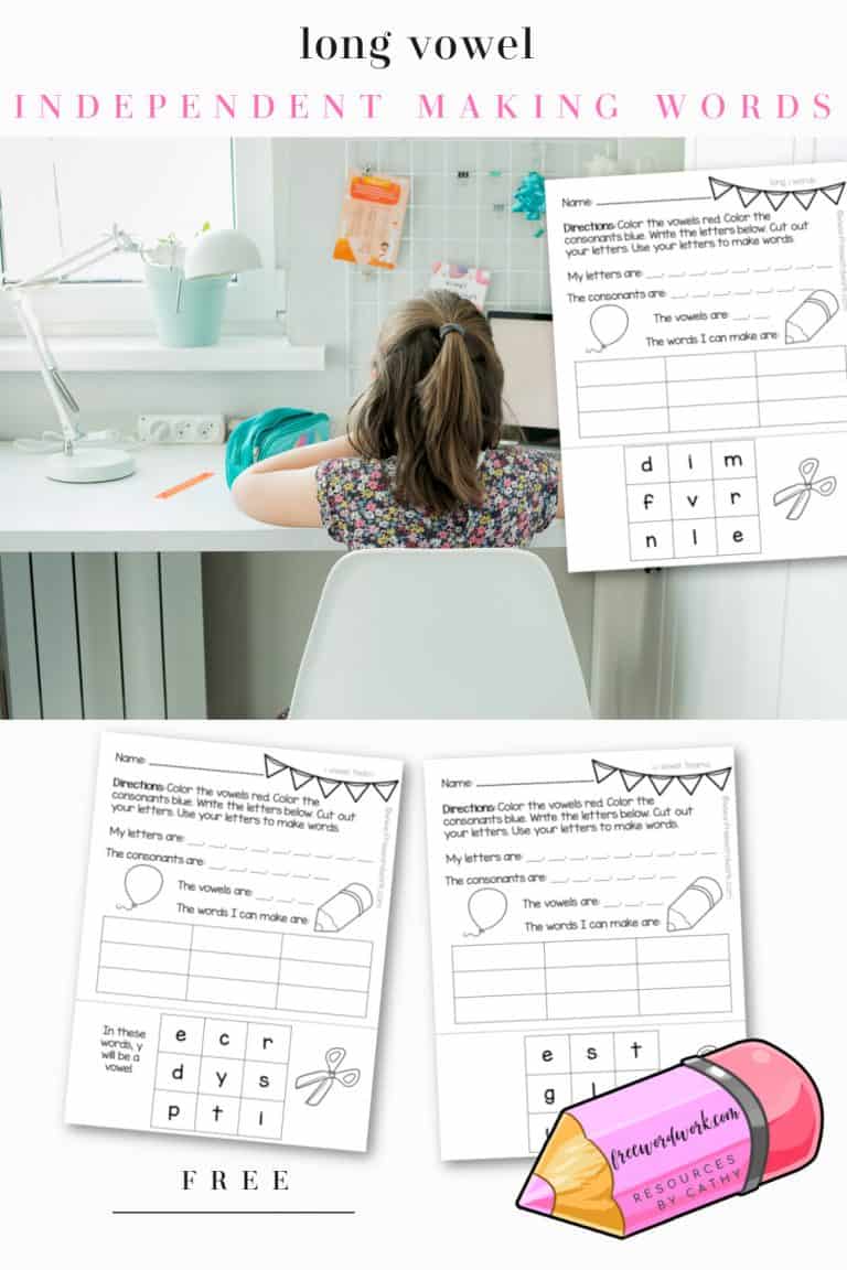 Long Vowel Independent Making Words Center - Free Word Work