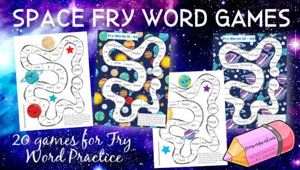 Space Fry Word Games - Free Word Work