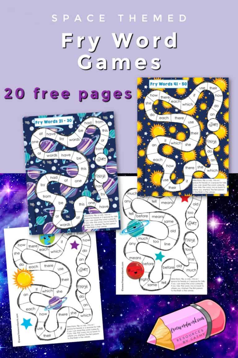 Space Fry Word Games - Free Word Work