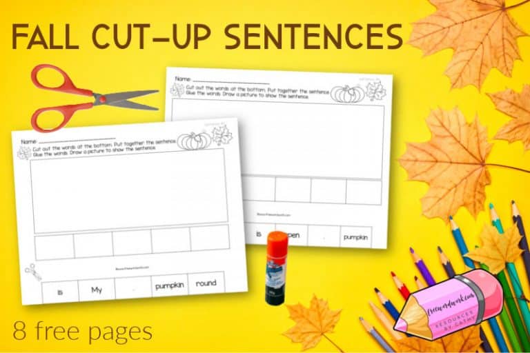 Fall Cut-Up Sentences - Free Word Work