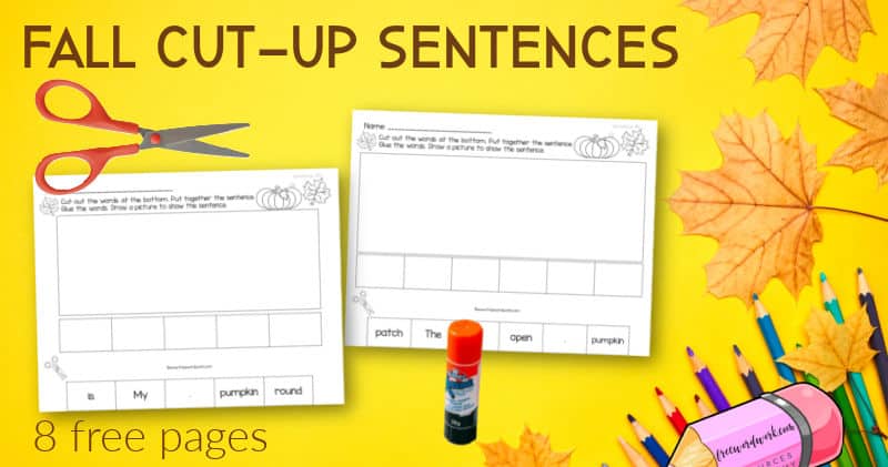 Fall Cut-Up Sentences - Free Word Work
