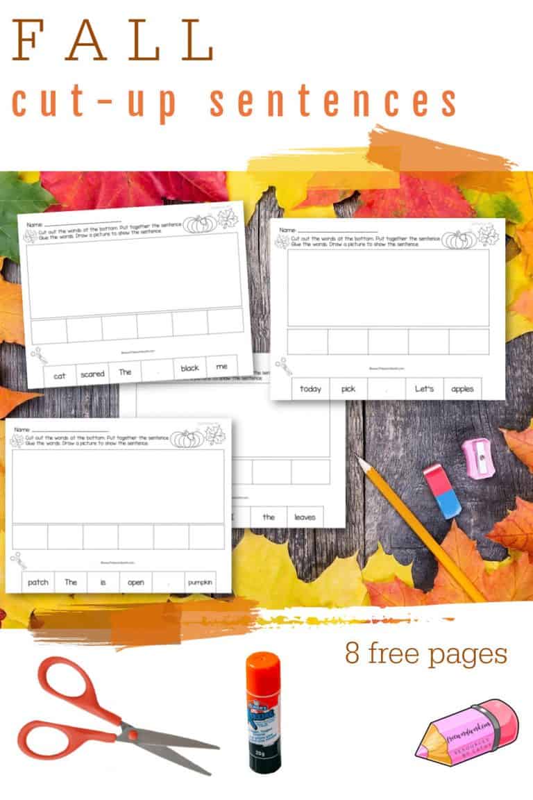 Fall Cut-Up Sentences - Free Word Work
