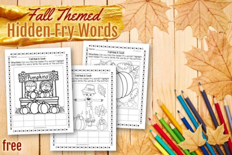 Fall Hidden Fry Words - Free Word Work
