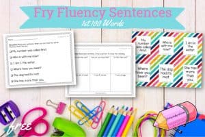 Fry Fluency Sentences - 1st 100 - Free Word Work