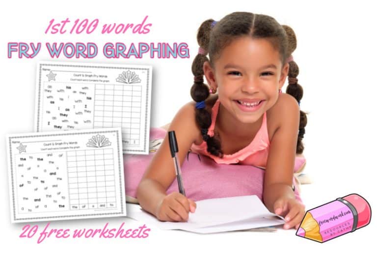 1st 100 Fry Word Graphing Worksheets - Free Word Work