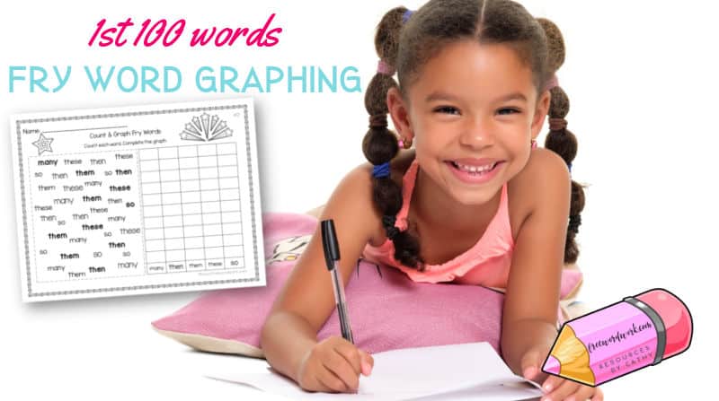 1st 100 Fry Word Graphing Worksheets - Free Word Work