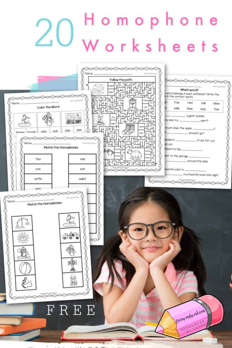 Homophone Worksheets - Free Word Work
