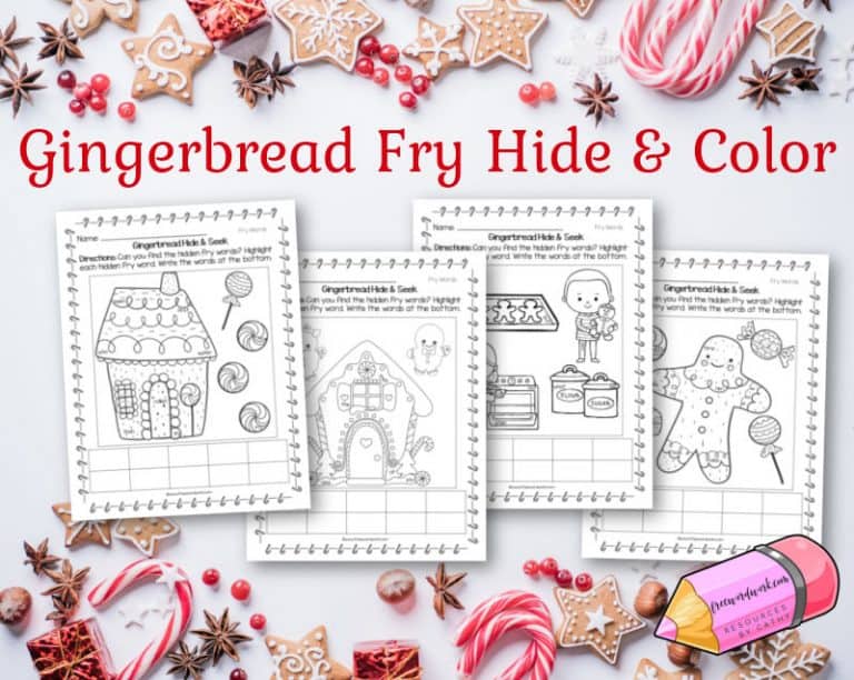 Gingerbread Hidden Fry Words - Free Word Work