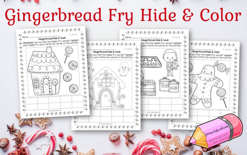 Gingerbread Hidden Fry Words - Free Word Work