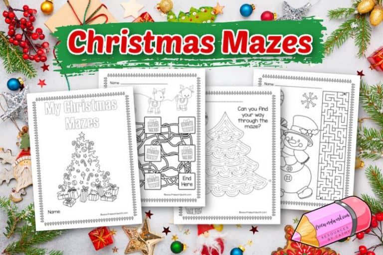 Christmas Mazes - Free Word Work