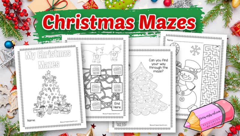 Christmas Mazes - Free Word Work