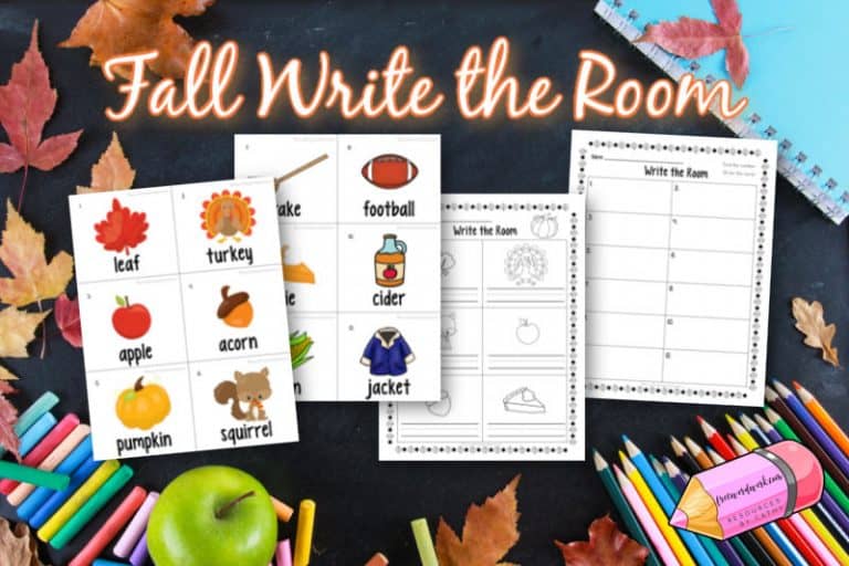 Fall Write the Room - Free Word Work