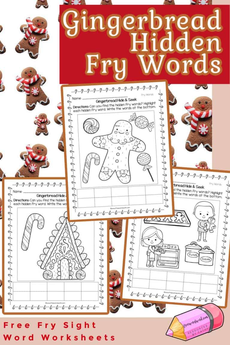 Gingerbread Hidden Fry Words - Free Word Work