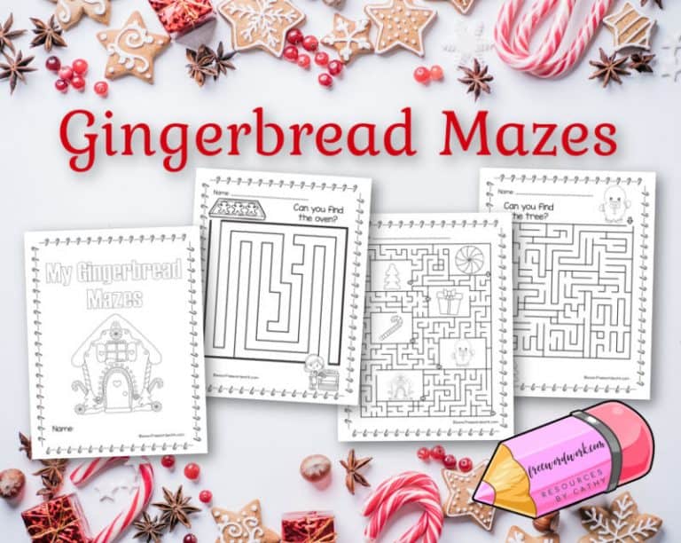 Gingerbread Mazes - Free Word Work