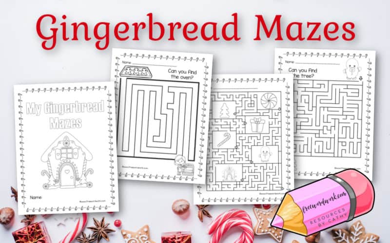 Gingerbread Mazes - Free Word Work