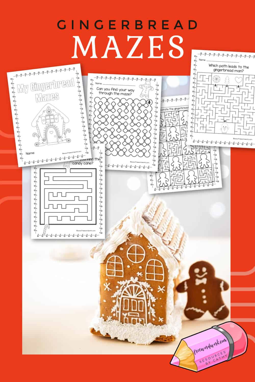 Gingerbread Mazes - Free Word Work