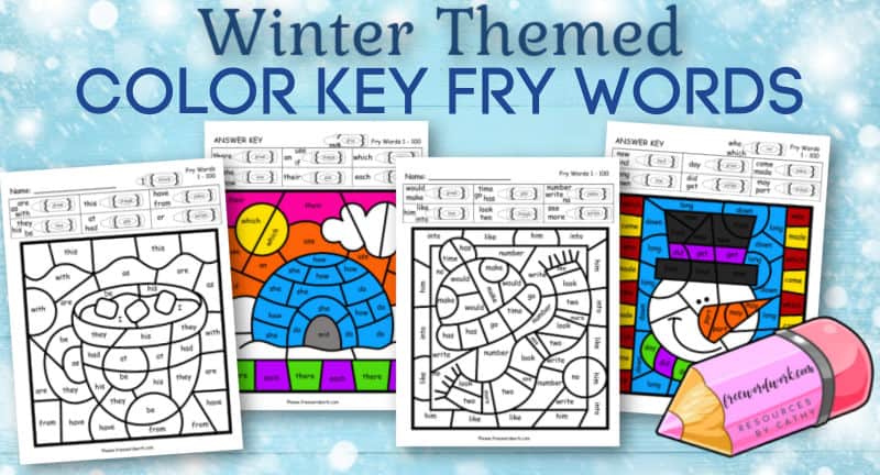 Winter Fry Color Code - Free Word Work