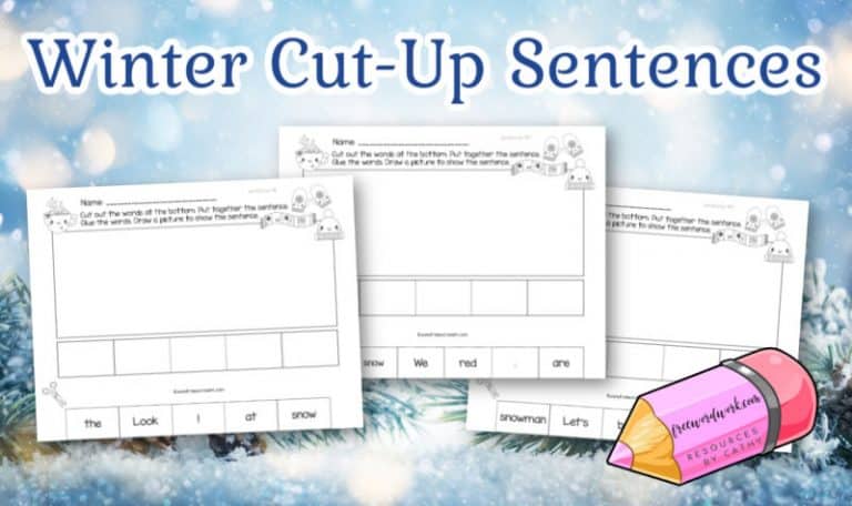 Winter Cut-Up Sentences - Free Word Work