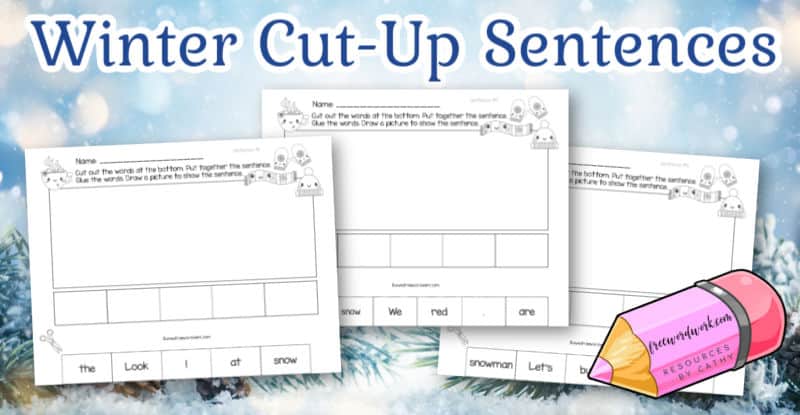 Winter Cut-Up Sentences - Free Word Work