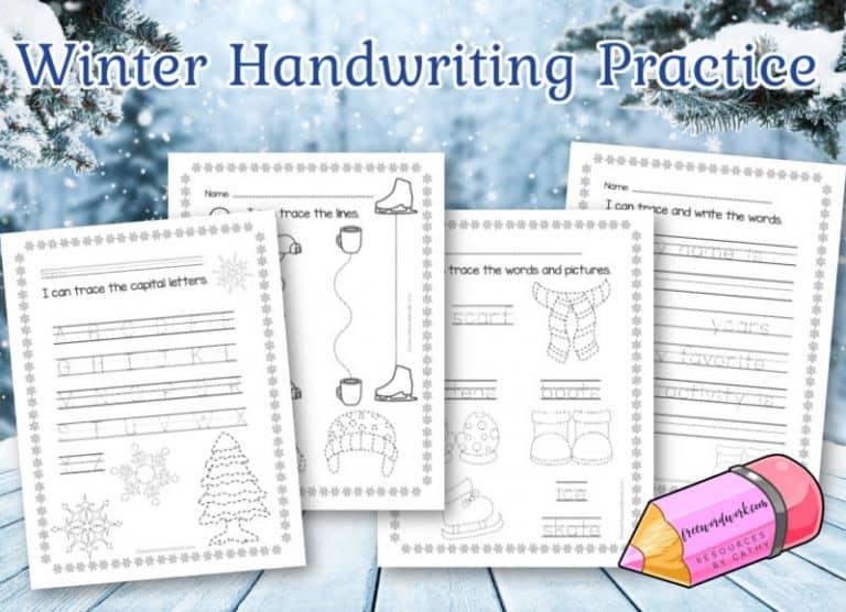 Winter Handwriting Practice - Free Word Work