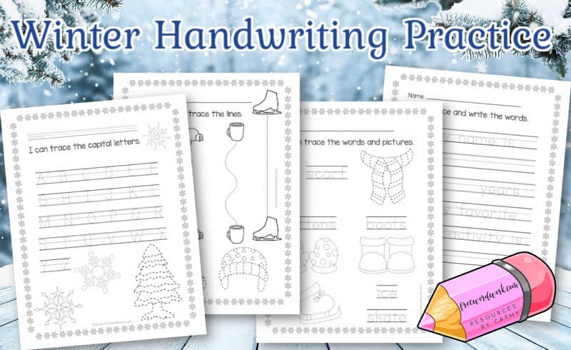Winter Handwriting Practice - Free Word Work