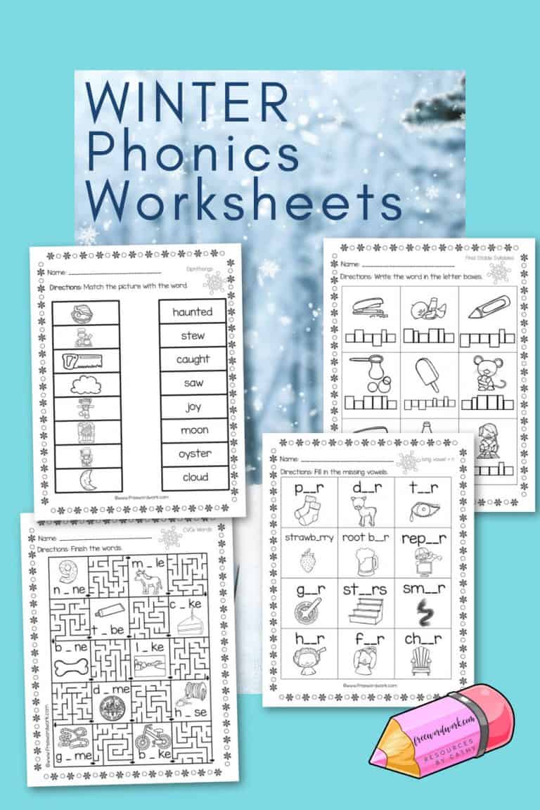 Winter Phonics Worksheets - Free Word Work