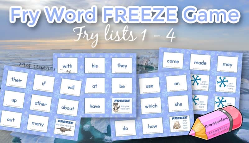 Fry Word Freeze Game - Free Word Work