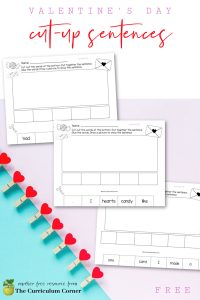 Valentine's Day Cut-Up Sentences - Free Word Work