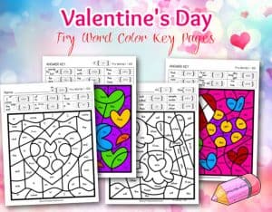 Valentine's Day Fry Color Key - Free Word Work
