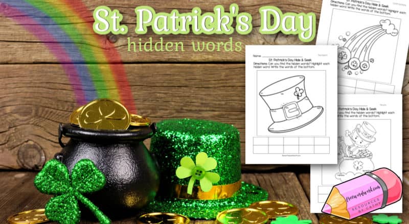 St. Patrick's Day Hidden Words - Free Word Work