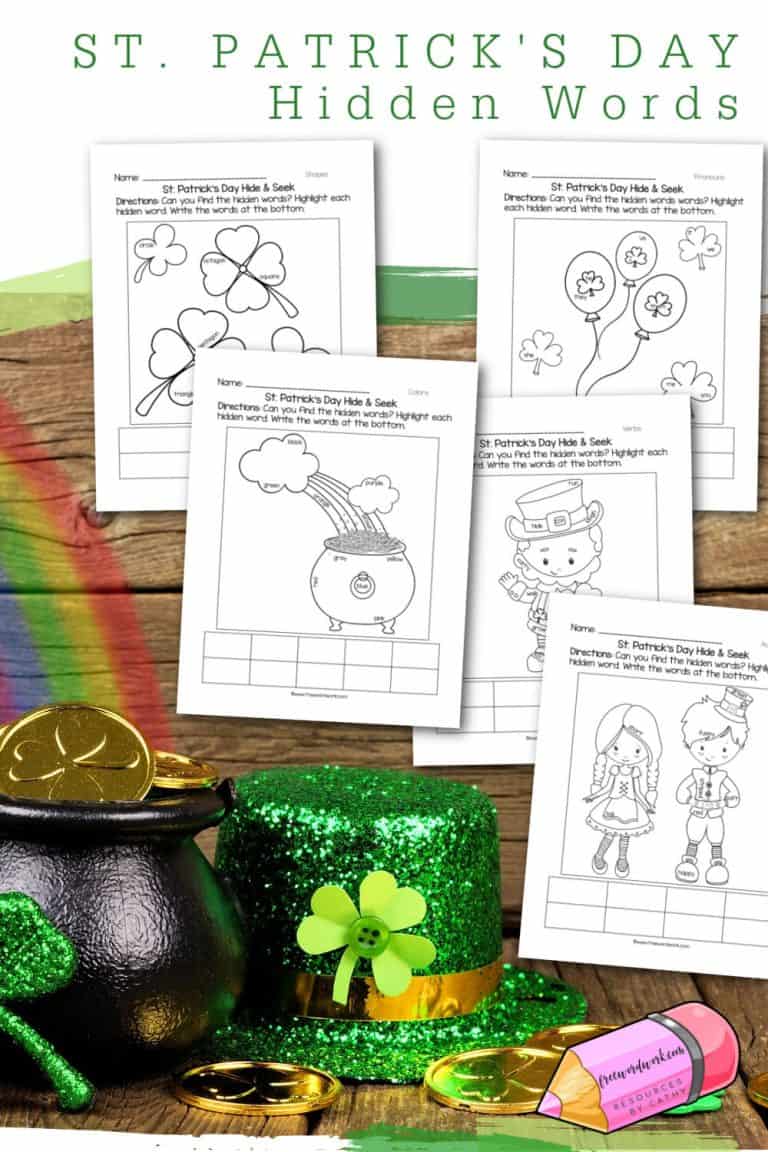 St. Patrick's Day Hidden Words - Free Word Work