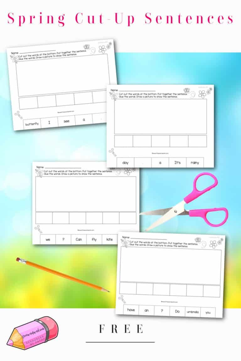 Spring Cut-Up Sentences - Free Word Work