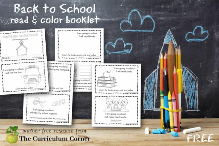 Back to School Read & Color Booklet - Free Word Work