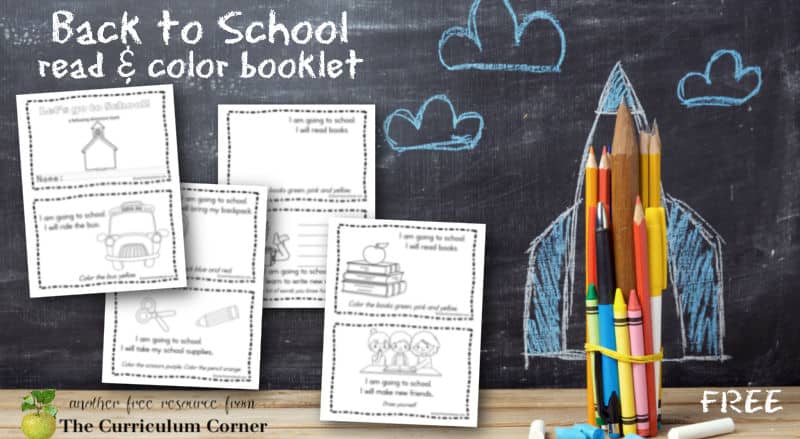 Back to School Read & Color Booklet - Free Word Work