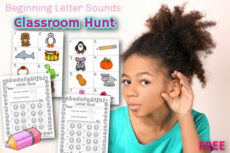 Alphabet Sounds Hunt - Free Word Work