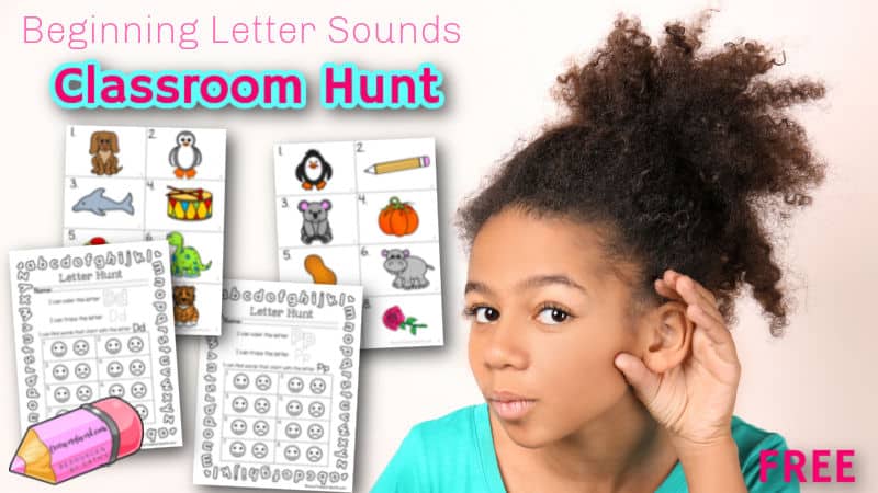 Alphabet Sounds Hunt - Free Word Work