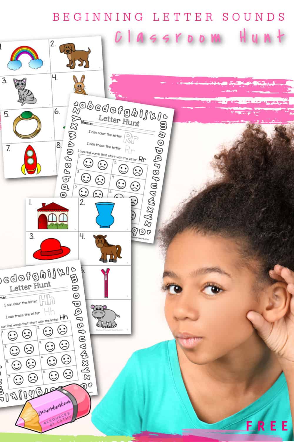 Alphabet Sounds Hunt - Free Word Work