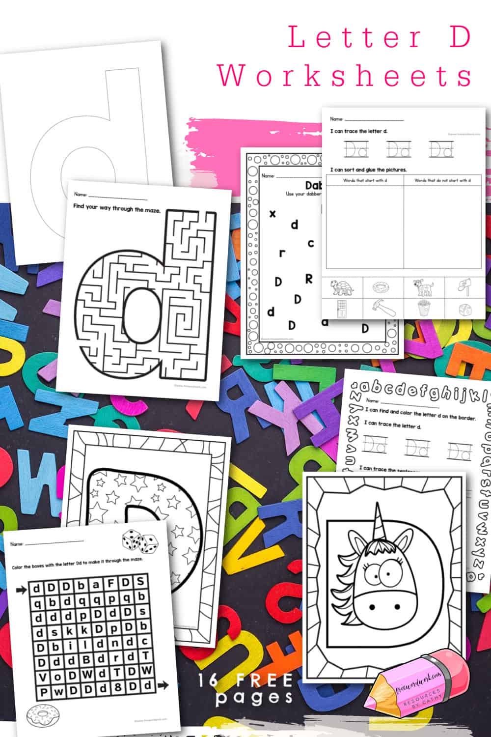 Letter D Worksheets - Free Word Work